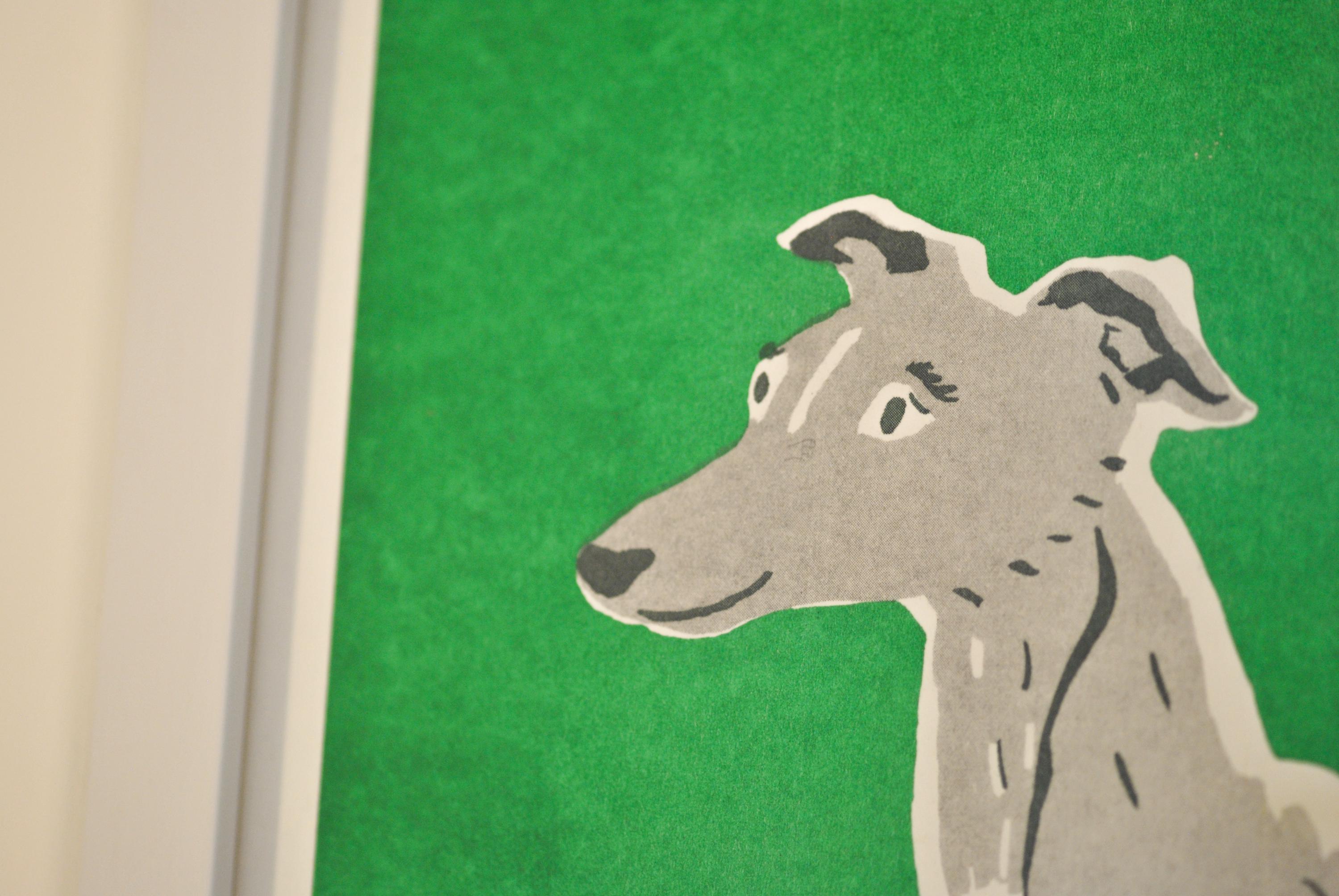Whippet Riso Print: Stylish Greyhound Art, Emerald Green A3 - Etsy