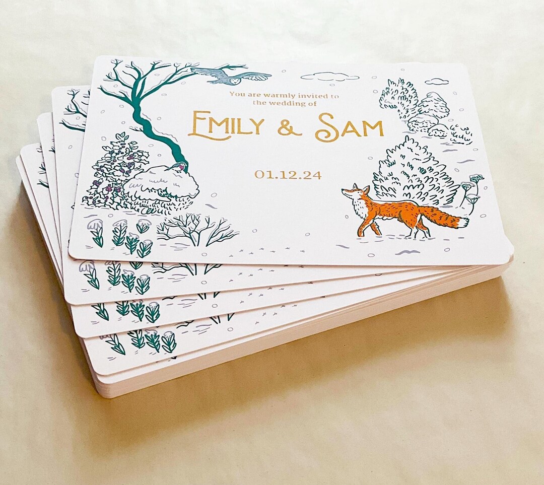 Bespoke Wedding Invites - Custom Screen-printed Cards - Handcrafted ...