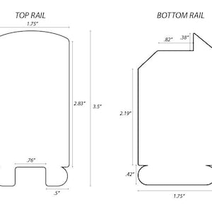 7ft 11in Top & Bottom Rail Set for Flat Sawn Balusters - Cypress Select ...