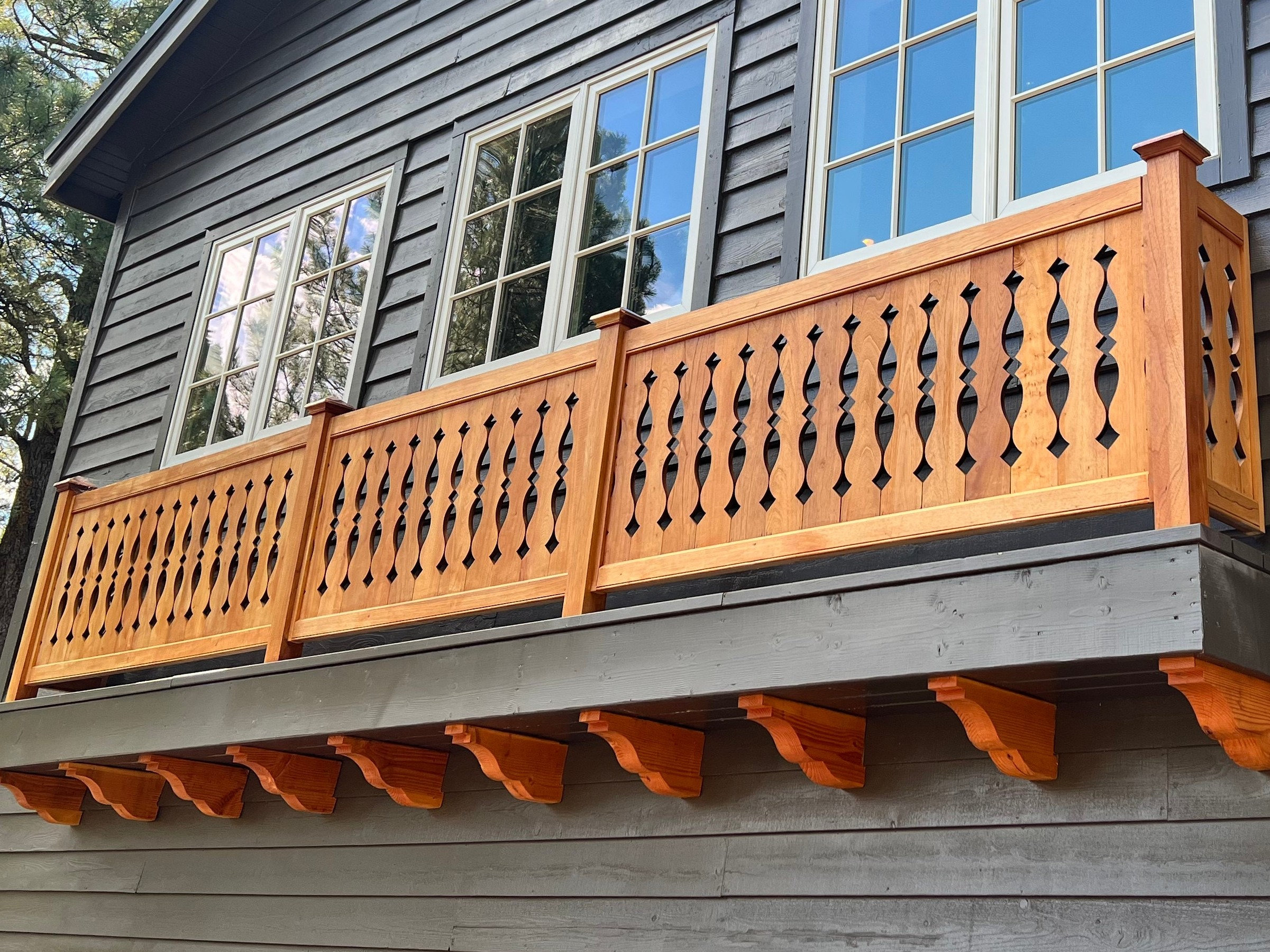 27.5in Swiss Chalet Flat-sawn Porch/deck Baluster - Swiss Alpine ...