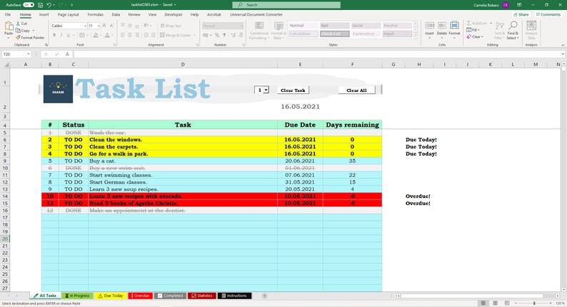 Personal Calculator for Your Progress Task List Tracker - Etsy