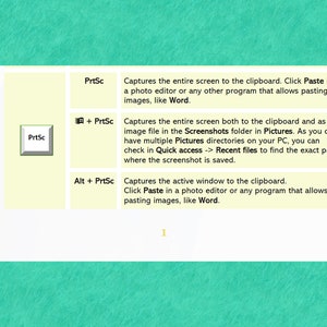 Screenshot Tools Cheat Sheet Screenshot Windows 10 Software - Etsy