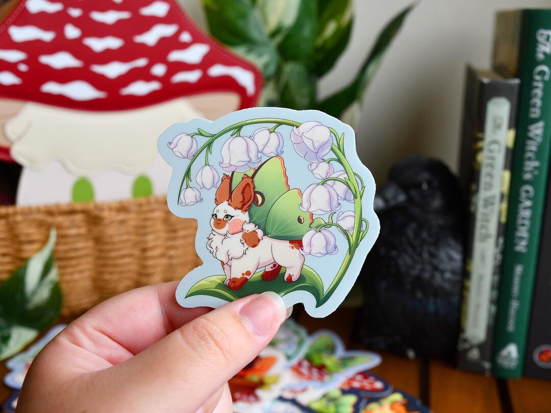 Luna Moth Bunny Fairy Sticker Fantasy Sticker Bunny Sticker Vinyl ...
