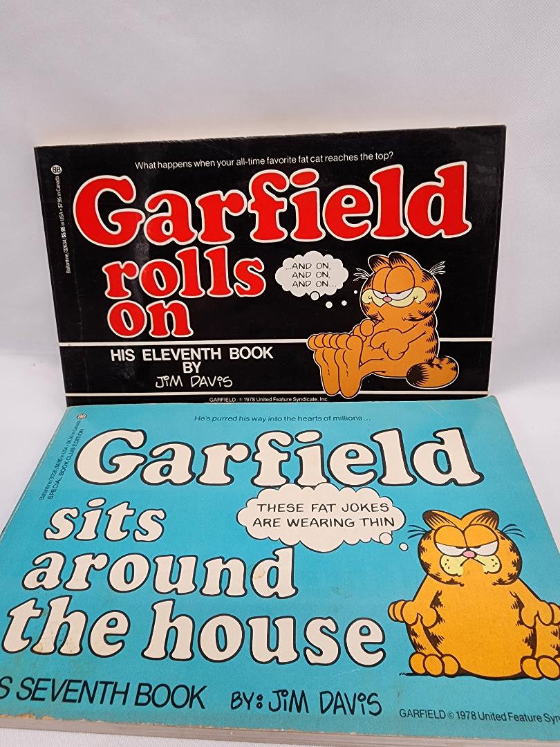 Garfield Sits Around the House & Garfield Rolls on Frist - Etsy