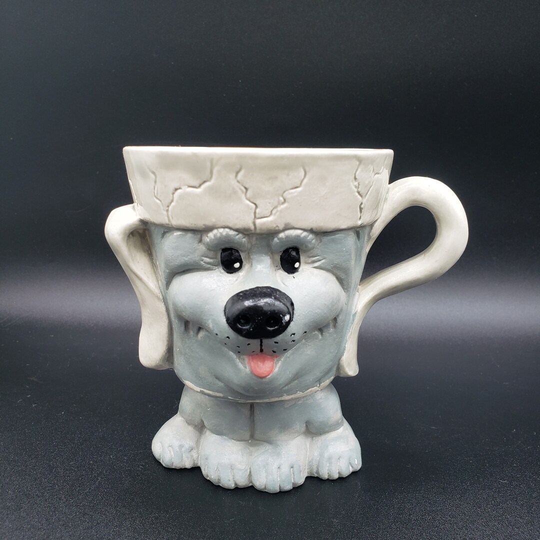 Handmade Pottery Mug Cute Dog Mug 3D Handpainted Dog - Etsy