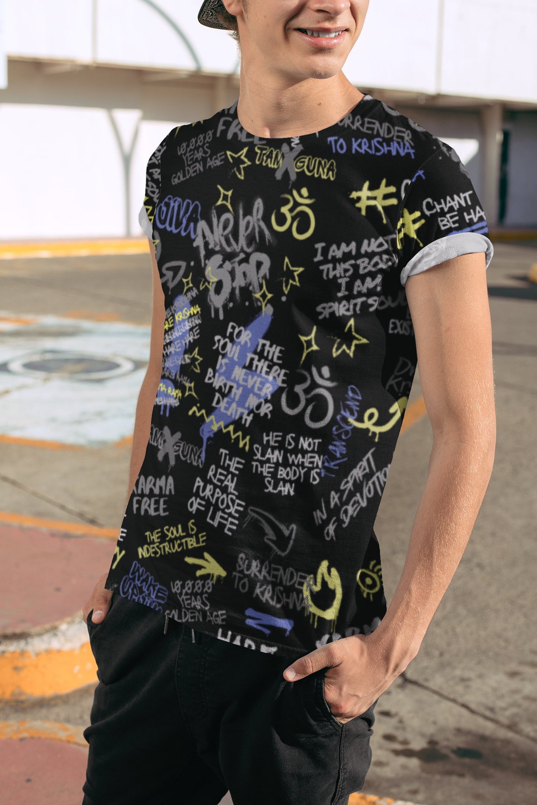 Bhagavad Gita Quotes - All Over Print - Men's T-shirt - Etsy