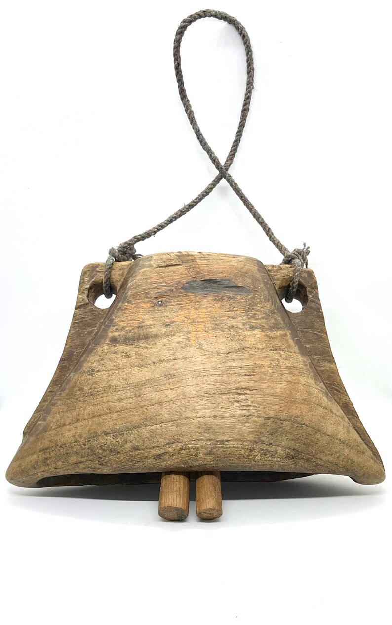 Antique Hand Carved Wood Buffalo Bell - Etsy