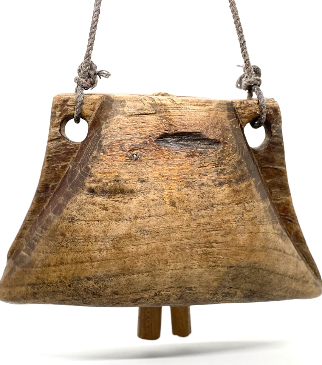 Antique Hand Carved Wood Buffalo Bell - Etsy