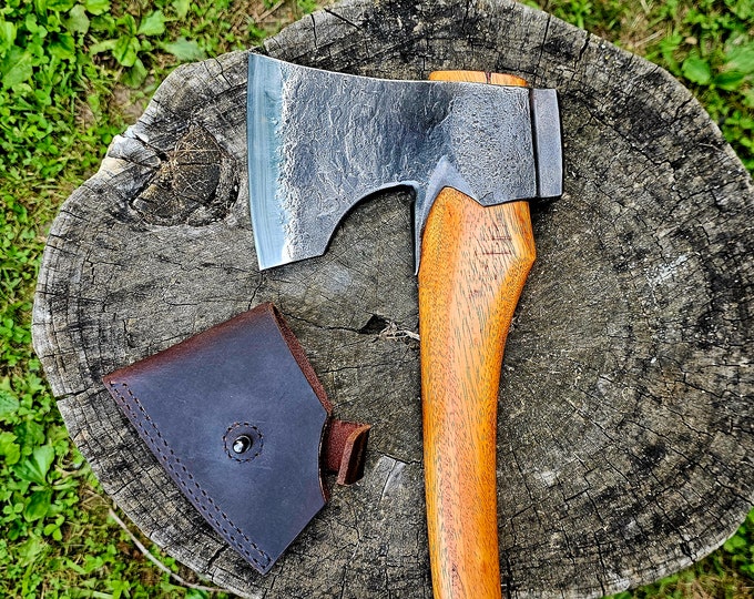 Hand Forged Boys Axe 4142 Steel Head With Integeral Handle Guard Osage ...