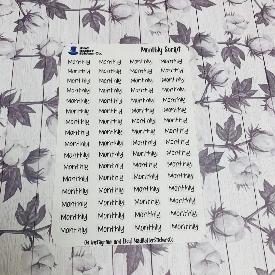 Monthly Script - Etsy