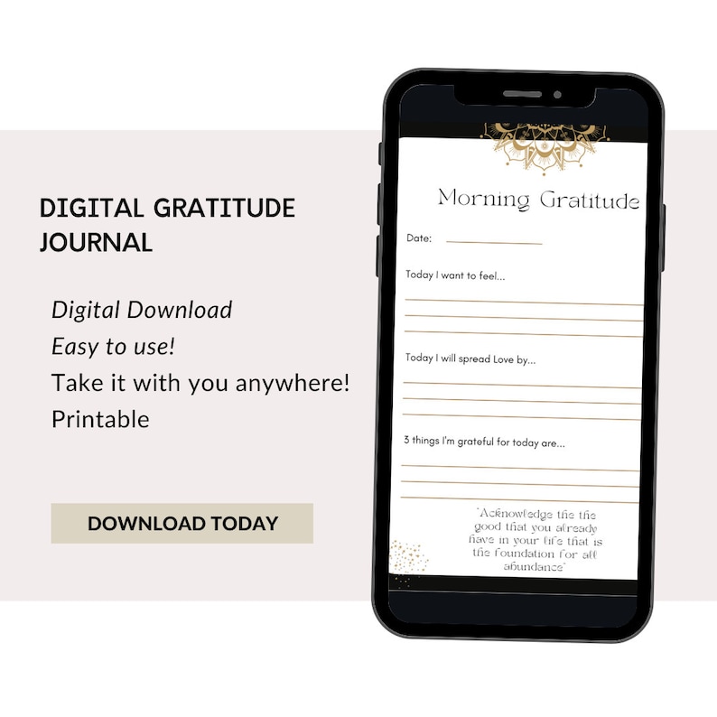 Daily Digital Printable Gratitude Journal - Etsy