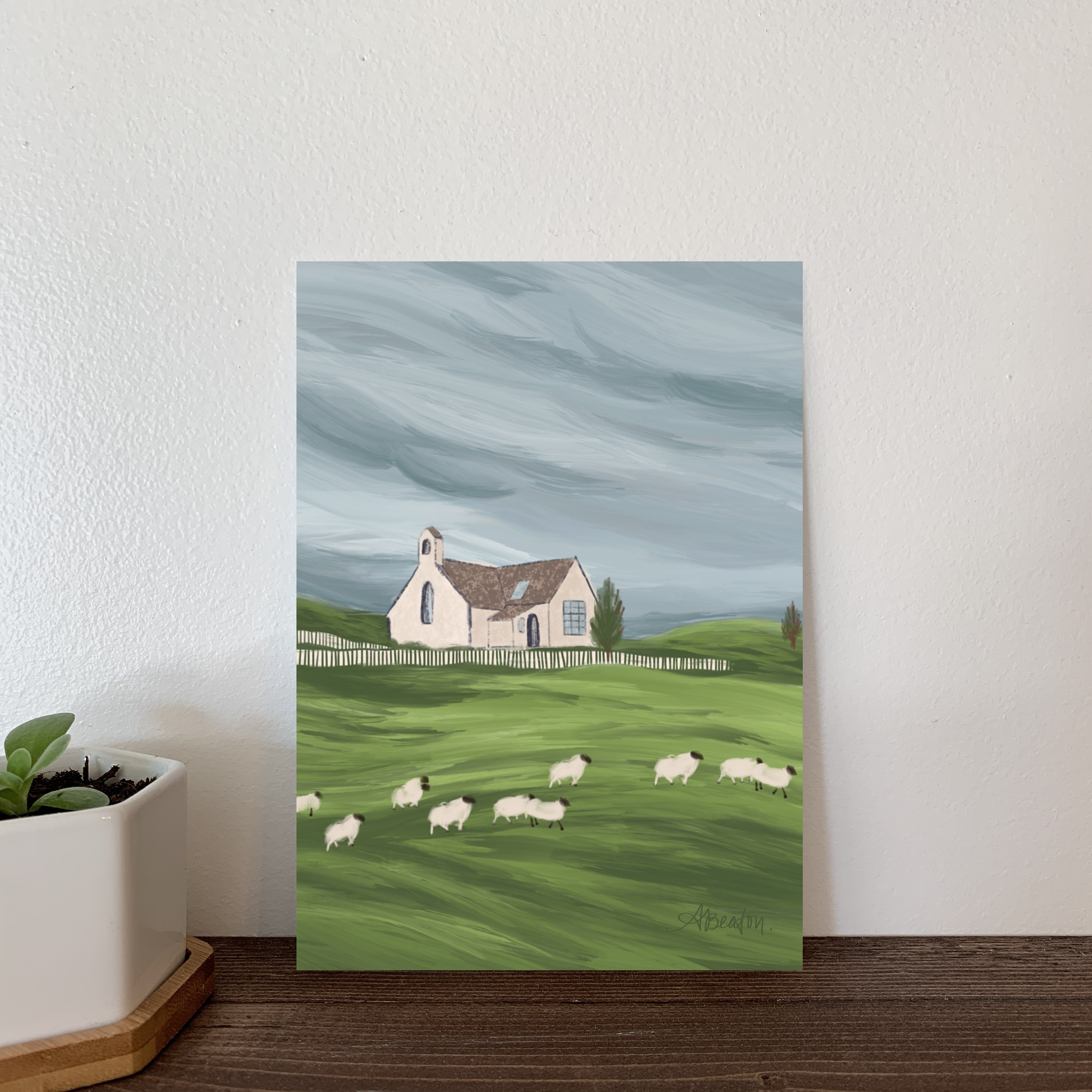 English Countryside Oil Painting Art Print, Landscape Artwork, England ...