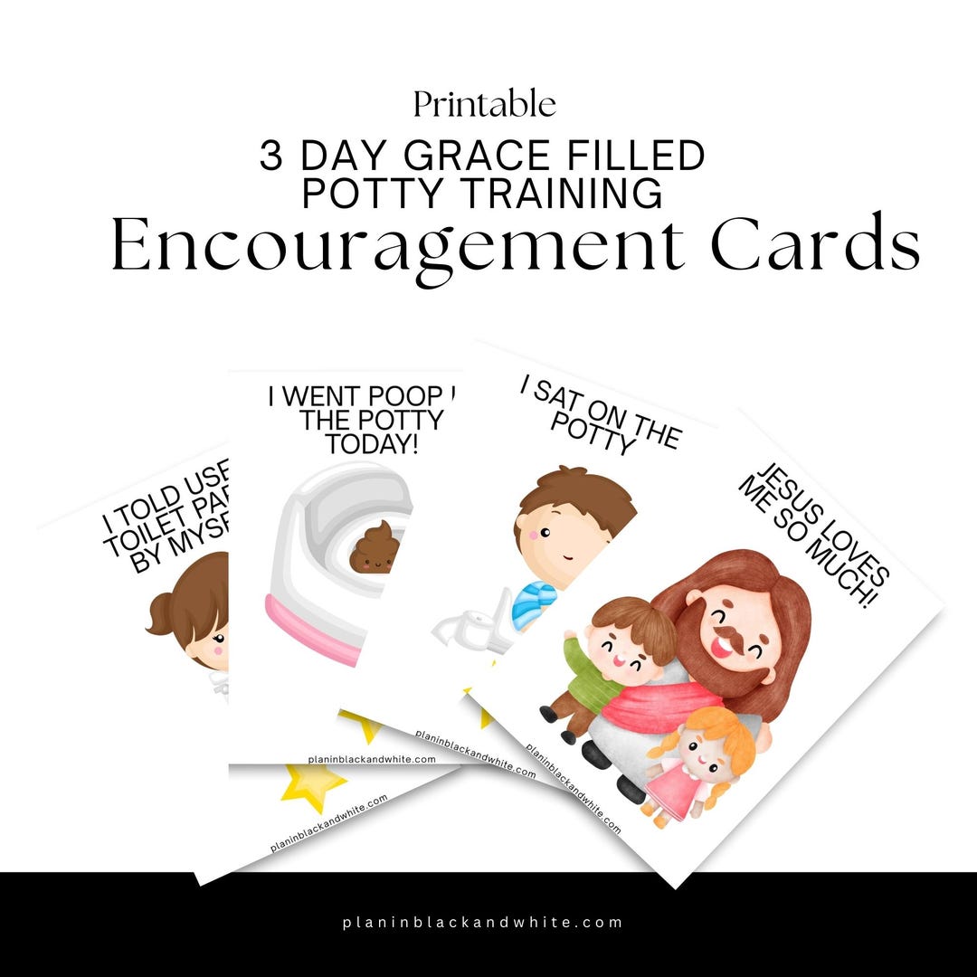Christian Toddler Encouragement Cards for Potty Training | Boys + Girls ...