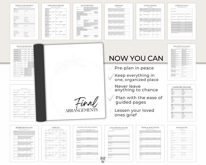 Christian End of Life Planner Printable | After I'm Gone | Beneficiary ...