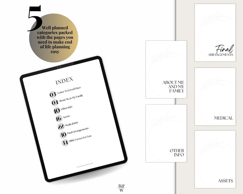 Christian End of Life Planner Printable | After I'm Gone | Beneficiary ...