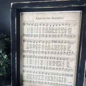 America the Beautiful Hymn / Patriotic Framed Hymns / Military Gifts ...