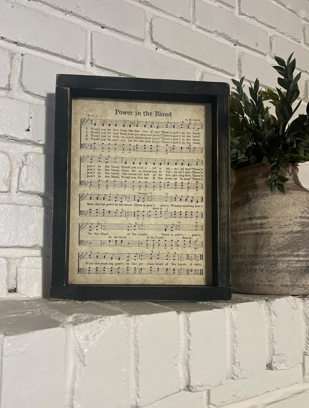 Power in the Blood Print / Framed Church Hymns / Music Sheet/ Church ...