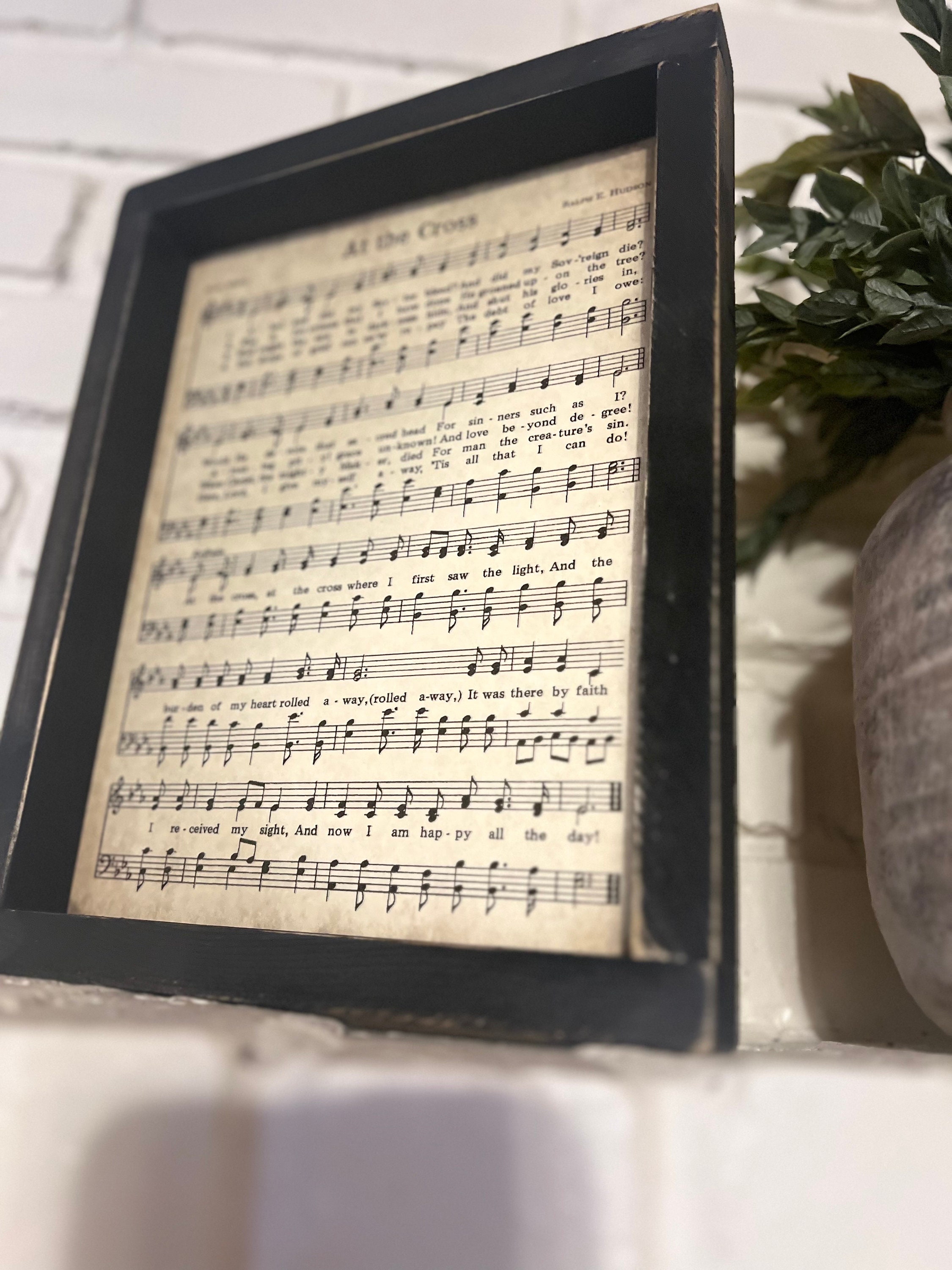 At the Cross Print / Framed Church Hymns / Music Sheet/ Church Hymns ...