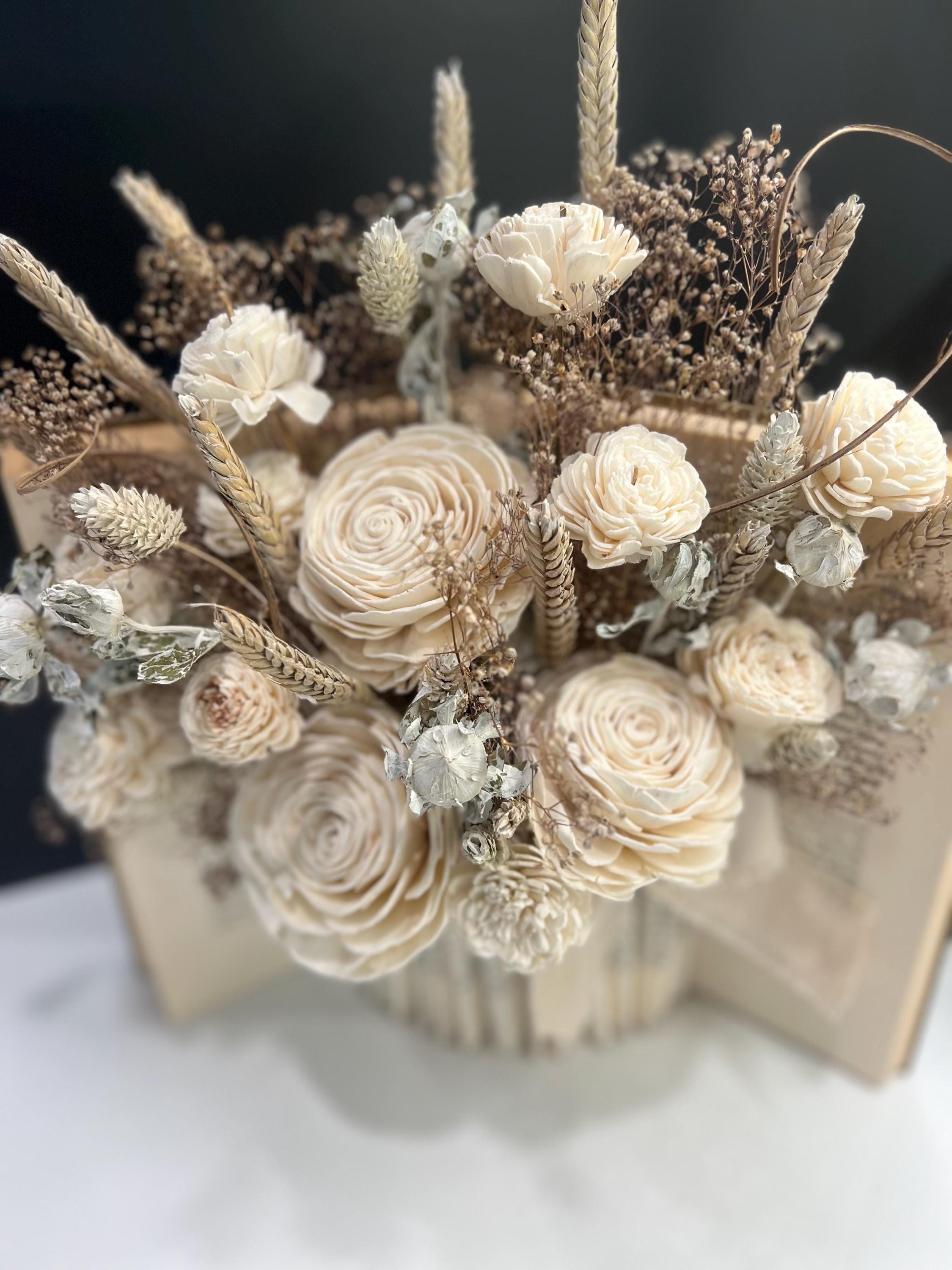 Upcycled Book Vase - Dried Floral Bouquet - Vintage Book Decor ...