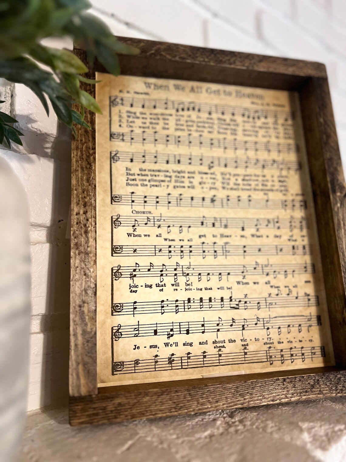 When We All Get to Heaven / Framed Hymn / Music Sheet/ Church Hymns ...