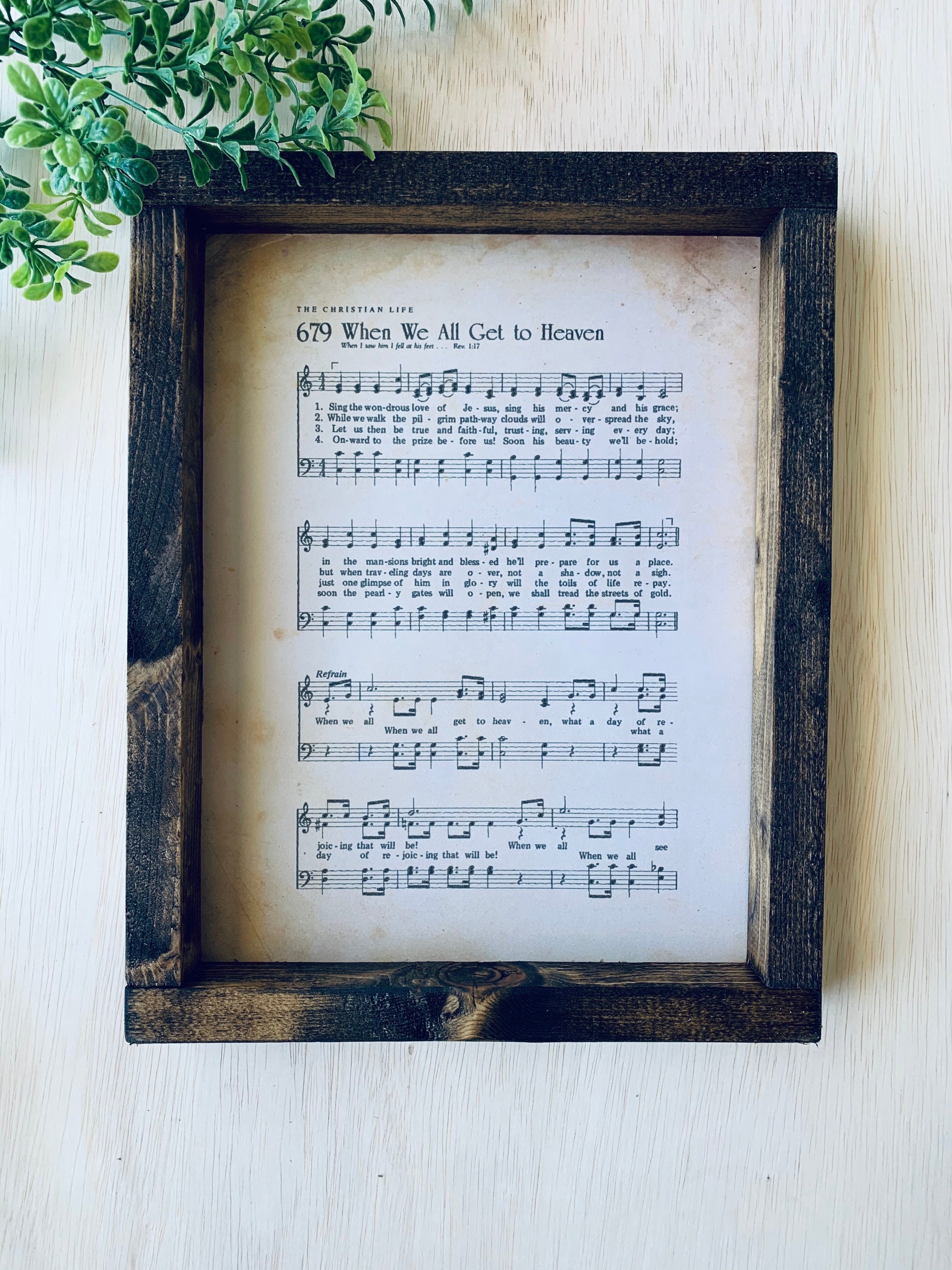 When We All Get to Heaven / Framed Hymn / Music Sheet/ Church - Etsy