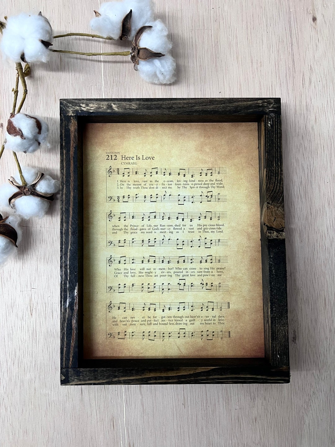 Here is Love Hymn / Framed Church Hymn / Music Sheet/ Church - Etsy