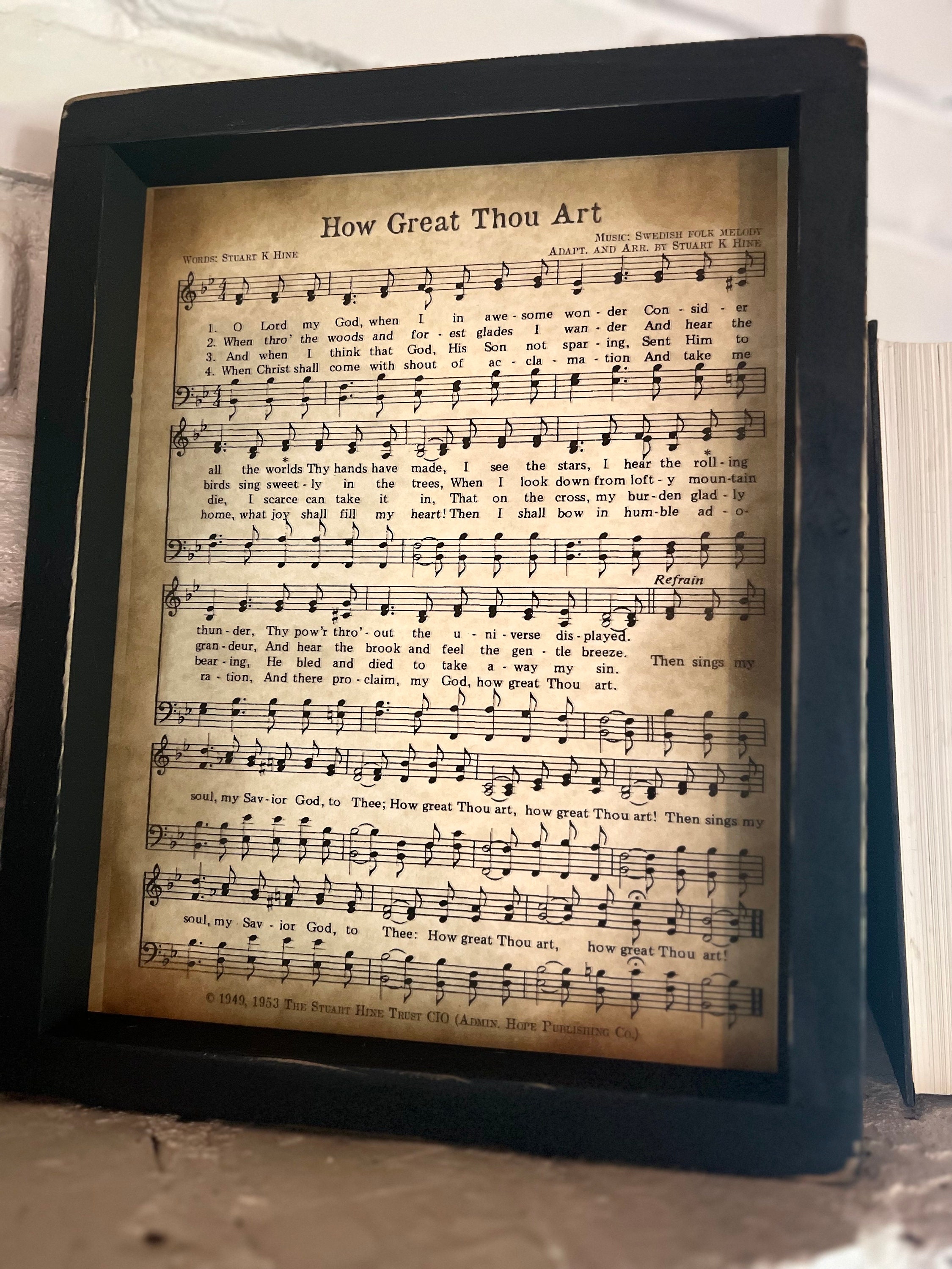 Framed Church Hymn / Hymn Wall Art / Christian Gift / Encouragement ...