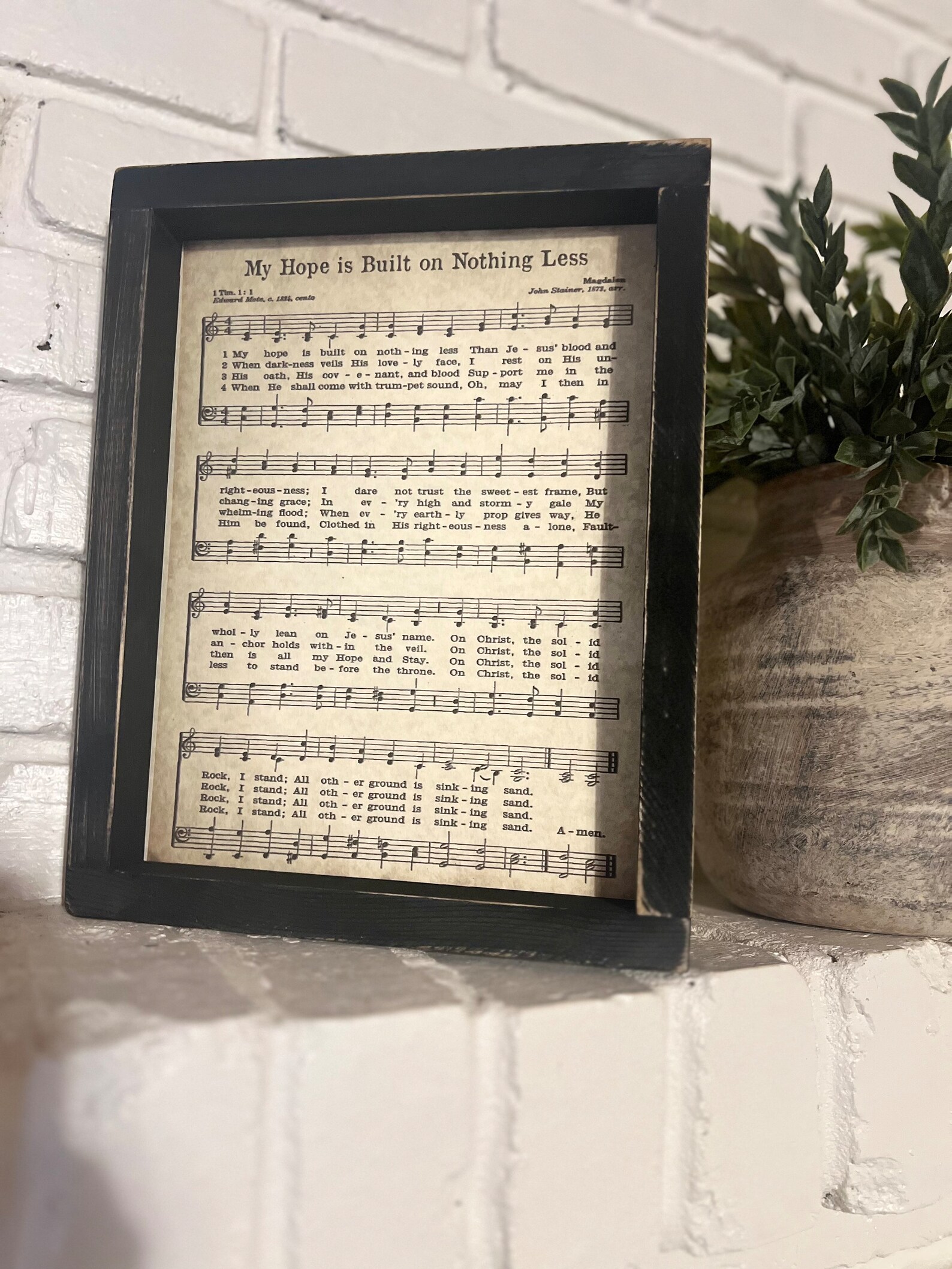 My Hope is Built on Nothing Less Print / Framed Hymns / Music Sheet ...