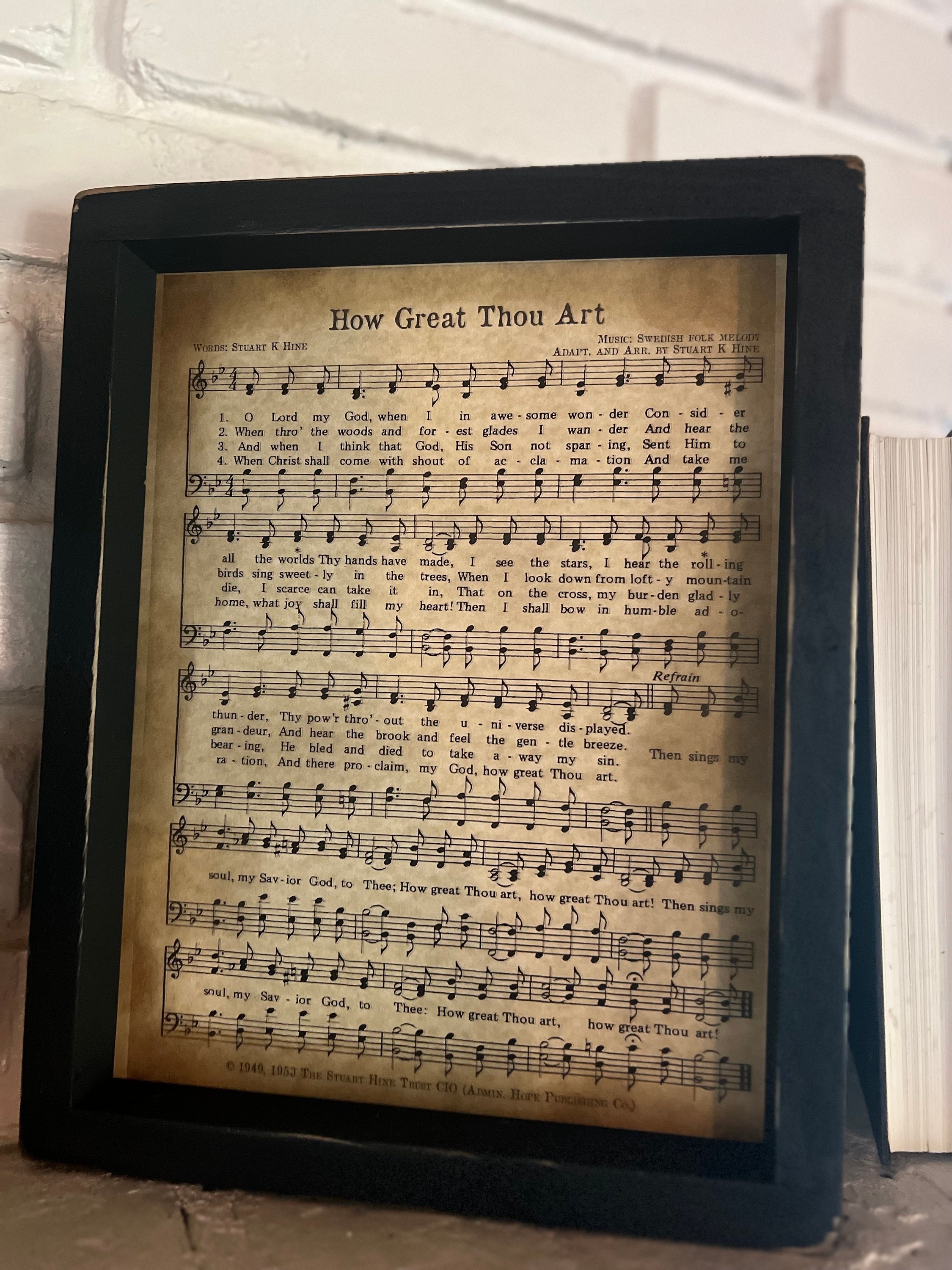 How Great Thou Art - Framed Church Hymn / Hymn Wall Art / Christian ...