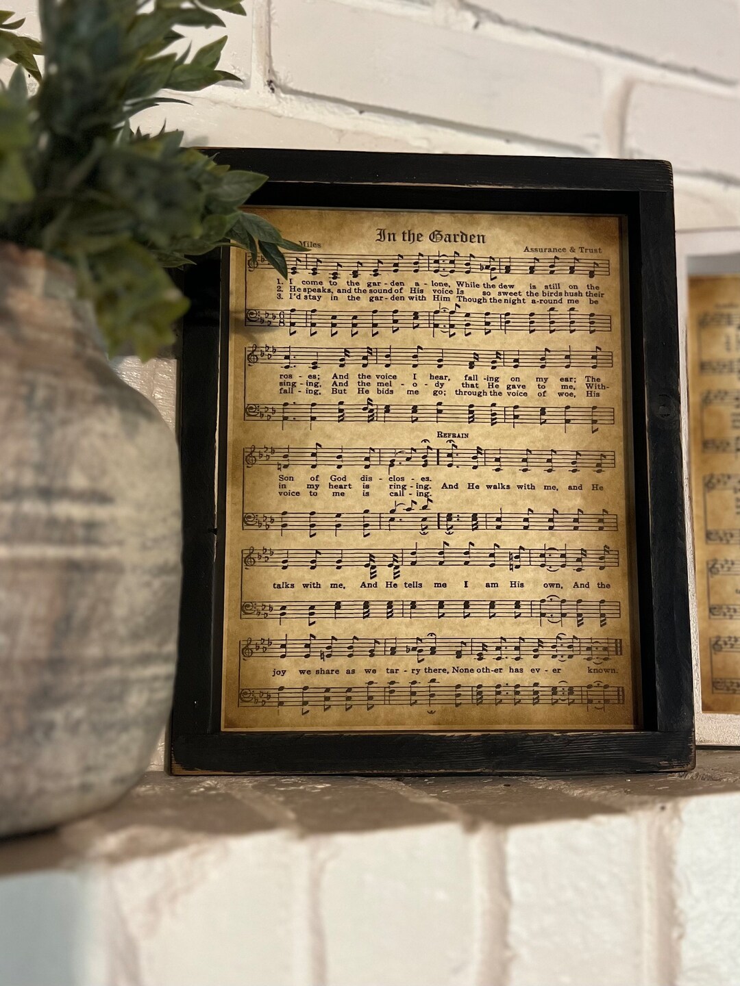 In the Garden Framed Church Hymn / Hymn Wall Art / Christian Gift ...