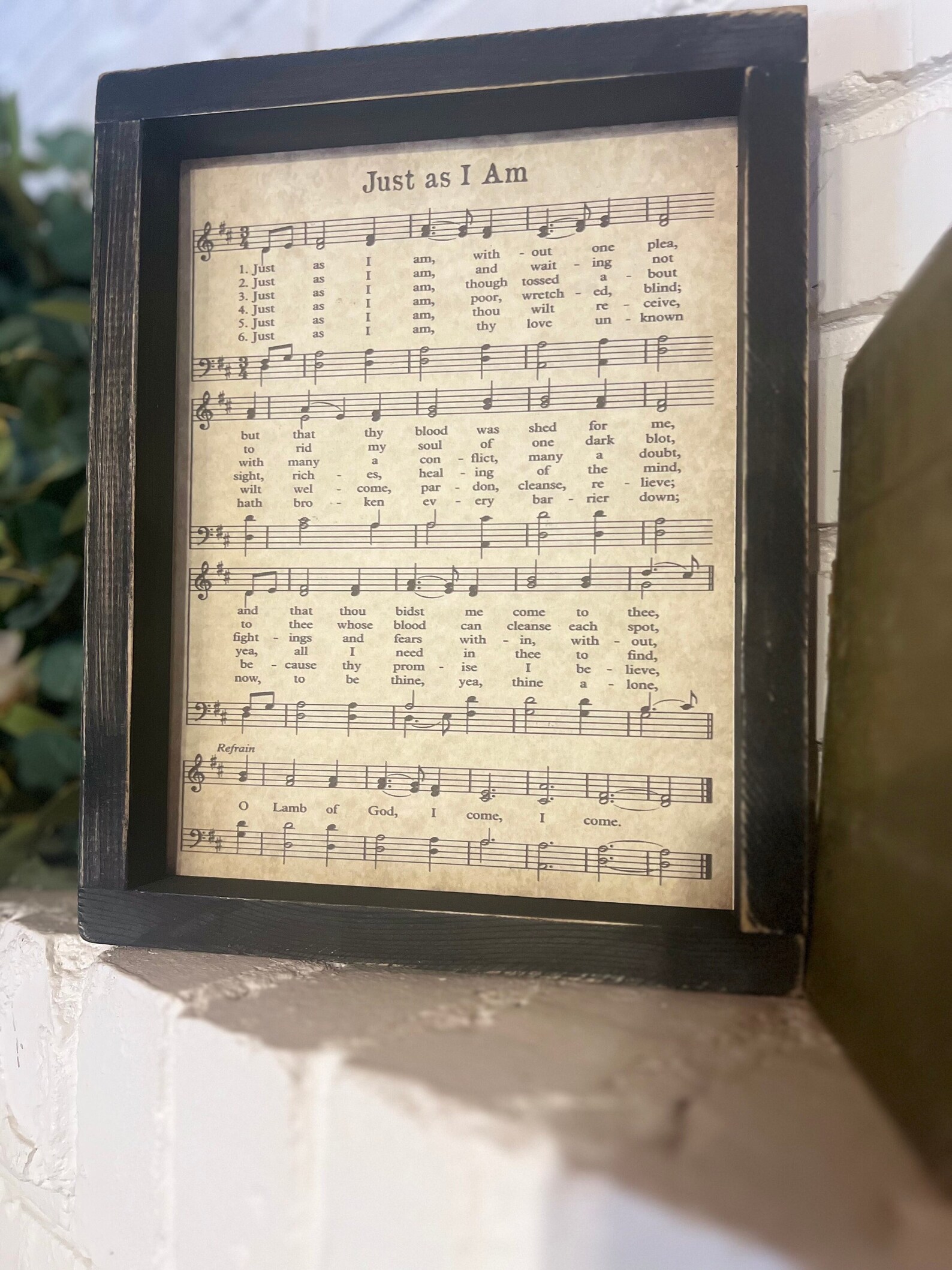 Just as I Am Hymn / Framed Church Hymn / Music Sheet/ Church Hymns ...