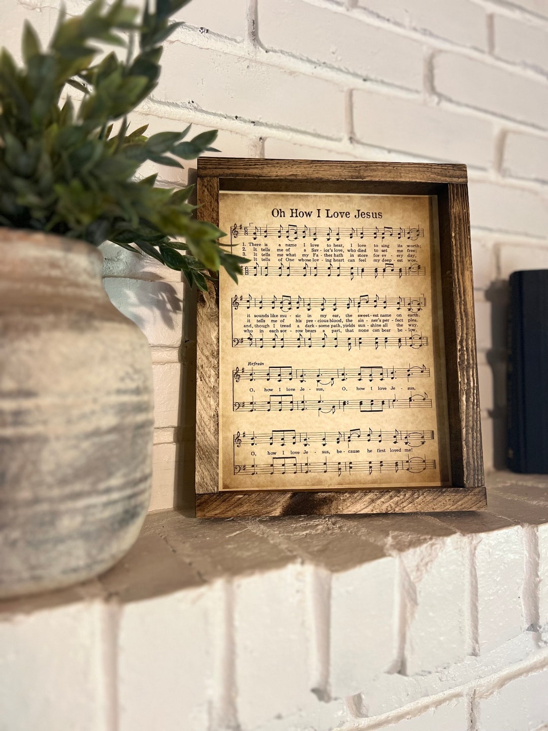 Oh How I Love Jesus / Framed Church Hymn / Hymn Wall Art / Christian ...