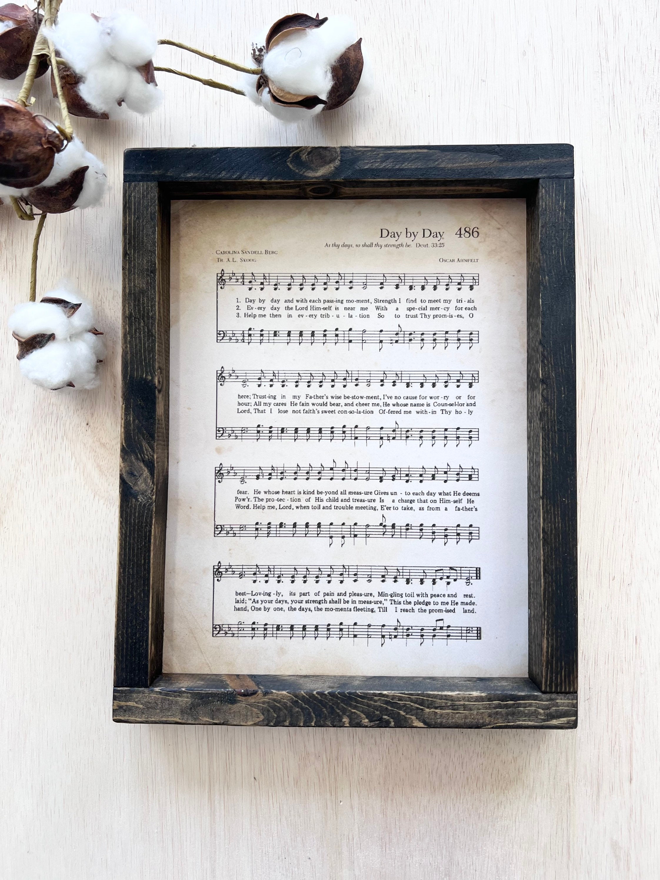 Day by Day / Framed Church Hymns / Music Sheet/ Church Hymns / - Etsy ...