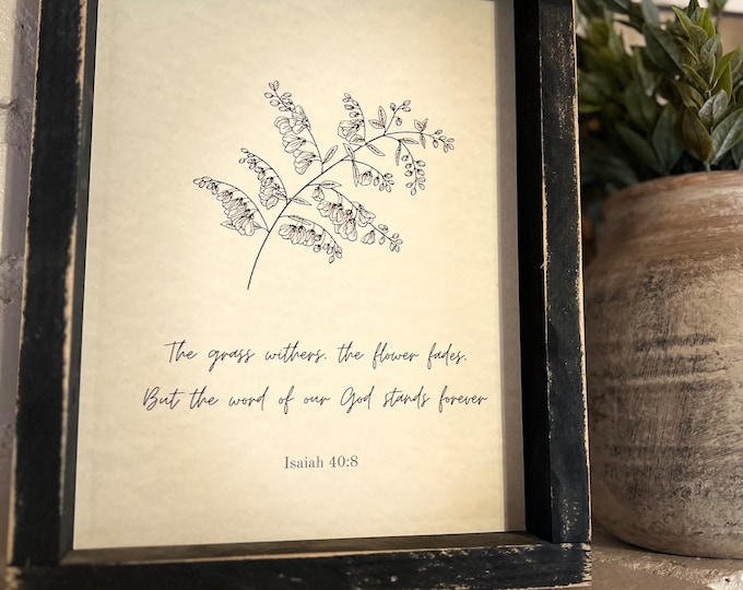 Isaiah 40 Floral Pattern Printed & Shipped Modern Scripture Decor Bible ...
