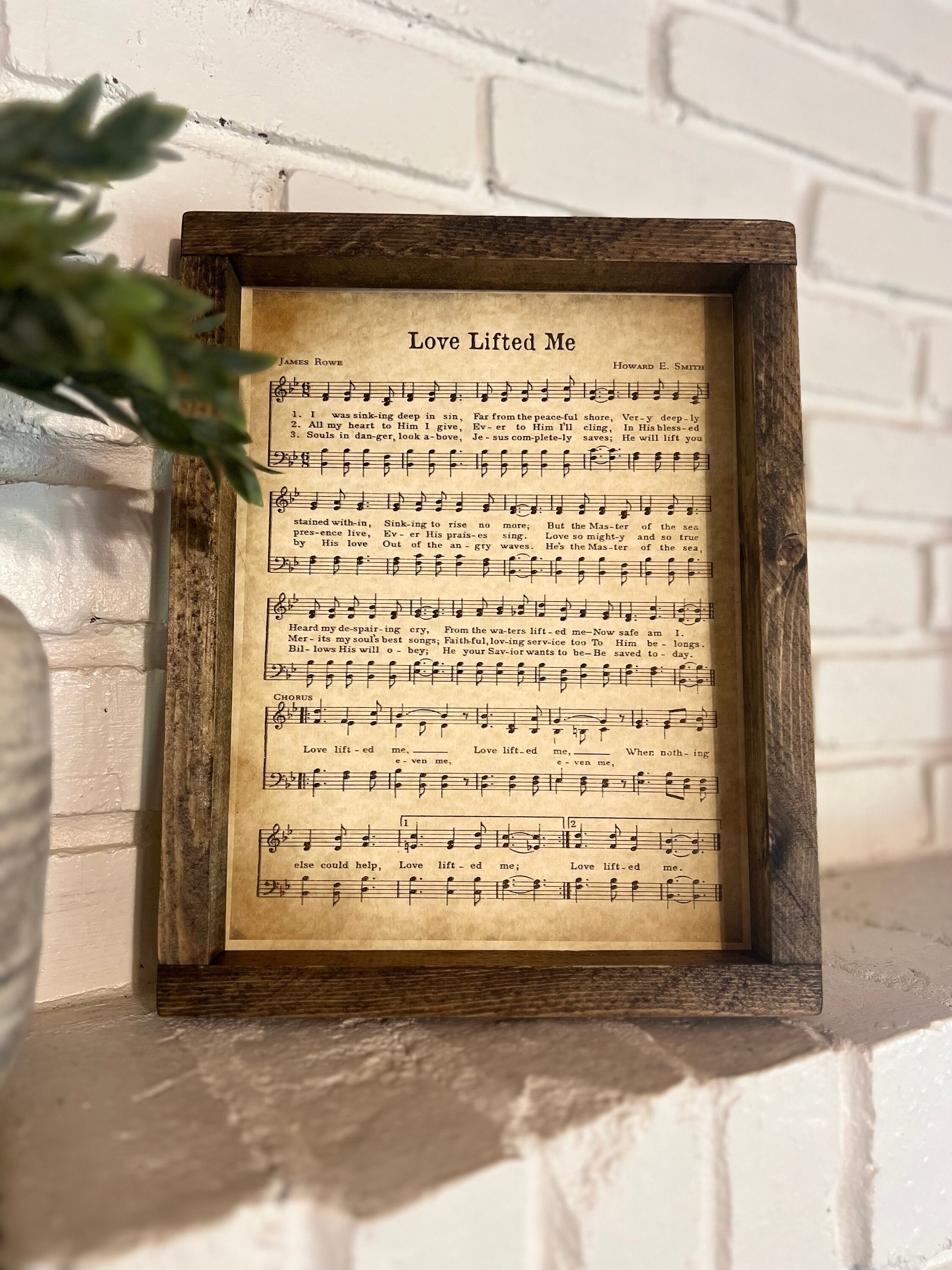 Love Lifted Me Hymn / Framed Church Hymns / Music Sheet/ Church Hymns ...