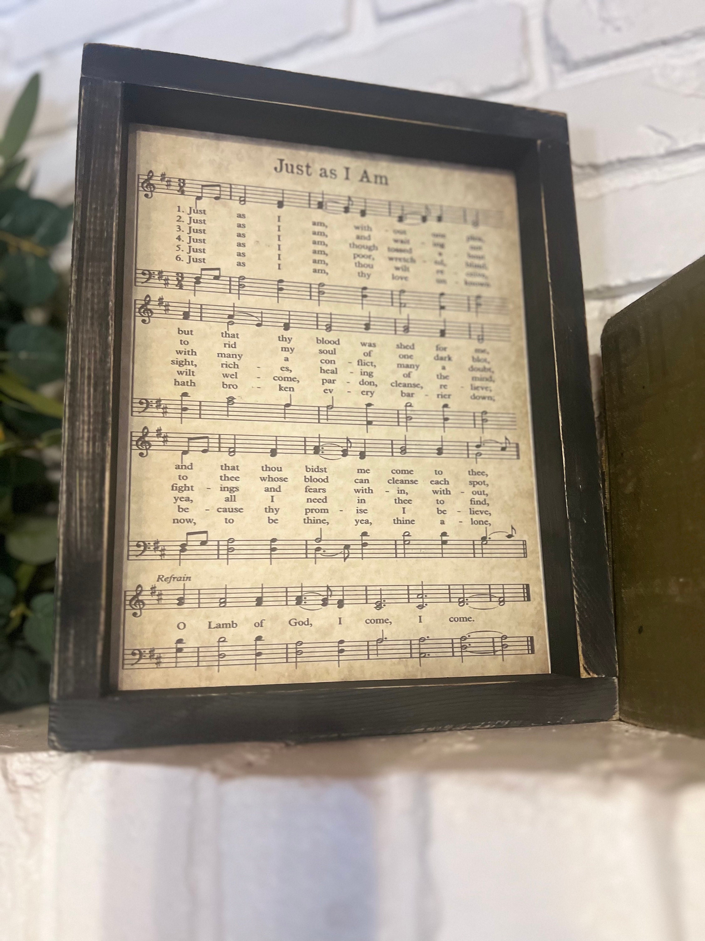 Just as I Am Hymn / Framed Church Hymn / Music Sheet/ Church Hymns ...
