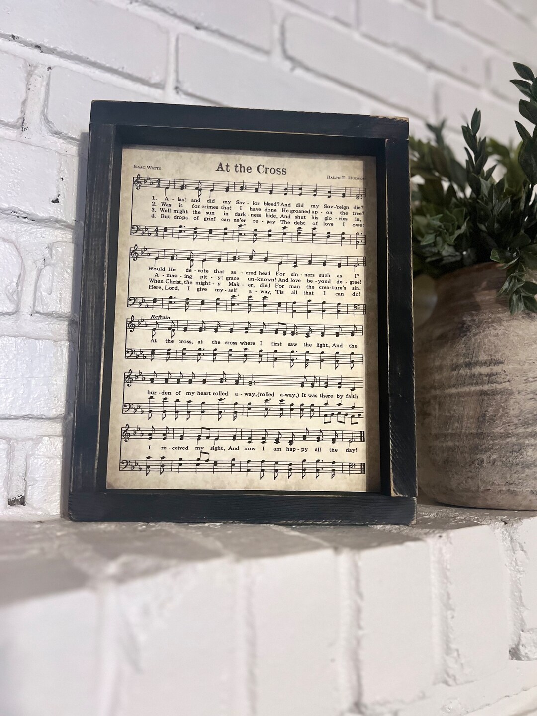 At the Cross Print / Framed Church Hymns / Music Sheet/ Church Hymns ...