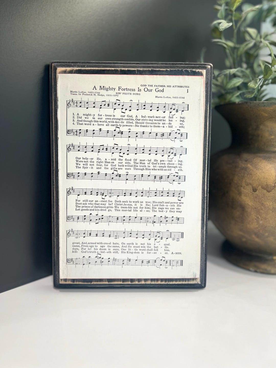 Mighty Fortress / Hymn Plaque / Hymn Wall Art / Music Sheet / Church ...