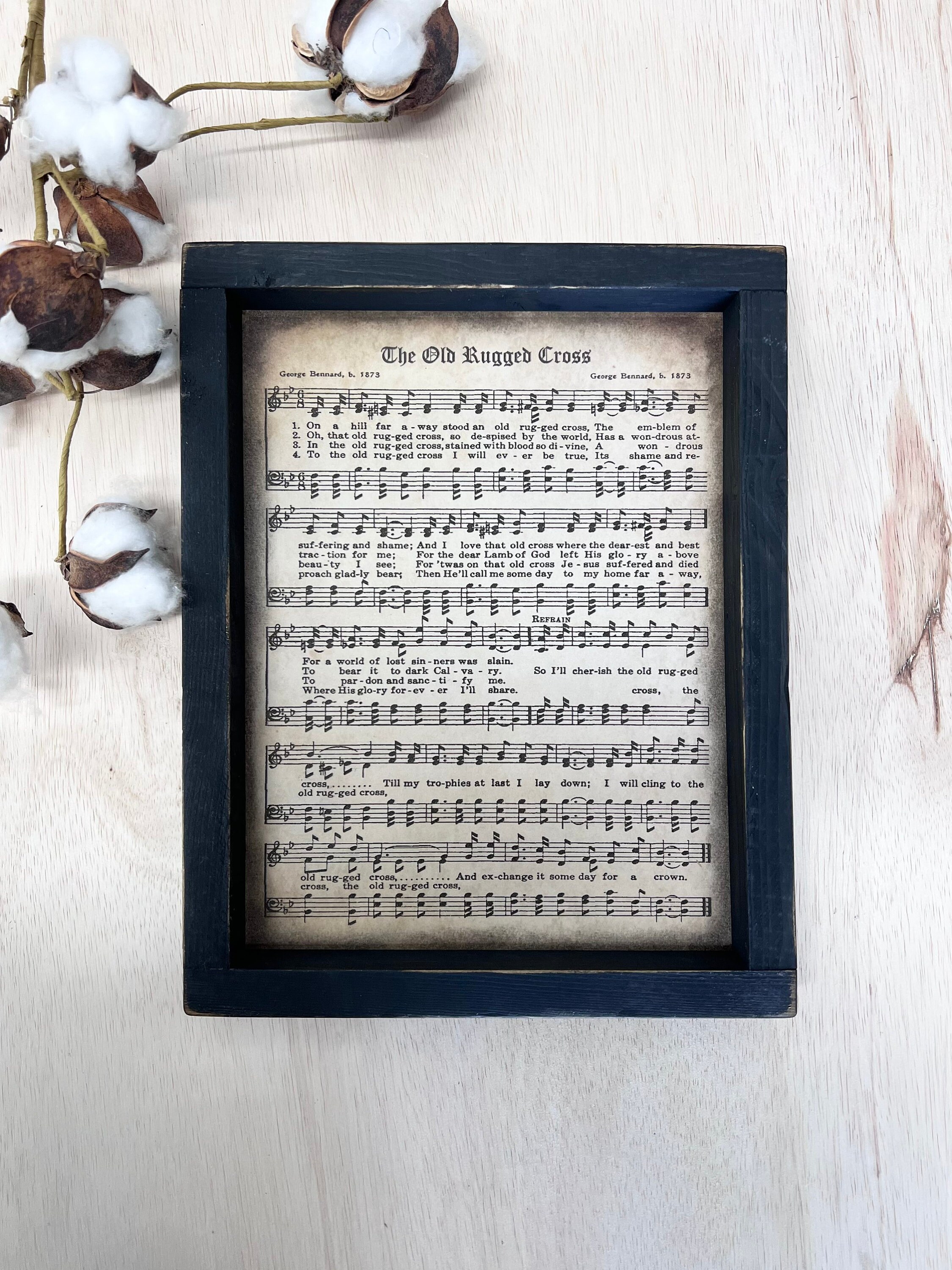 The Old Rugged Cross Hymn / Framed Church Hymns / Music Sheet/ Church ...