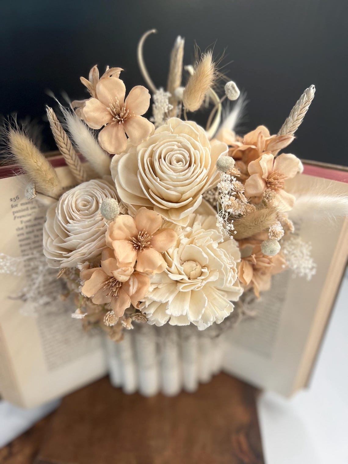 Upcycled Book Vase Floral Bouquet - Vintage Book Decor - Teacher Gift ...