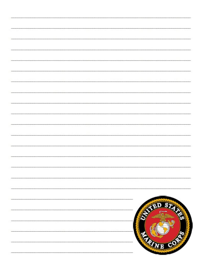 US Marines Military Stationary Printable Line & No Line | Etsy