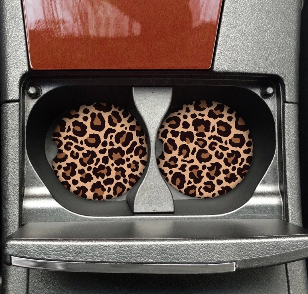 Cheetah Print Car Coaster | Animal Prints Vehicle Drink Holder | Wild ...