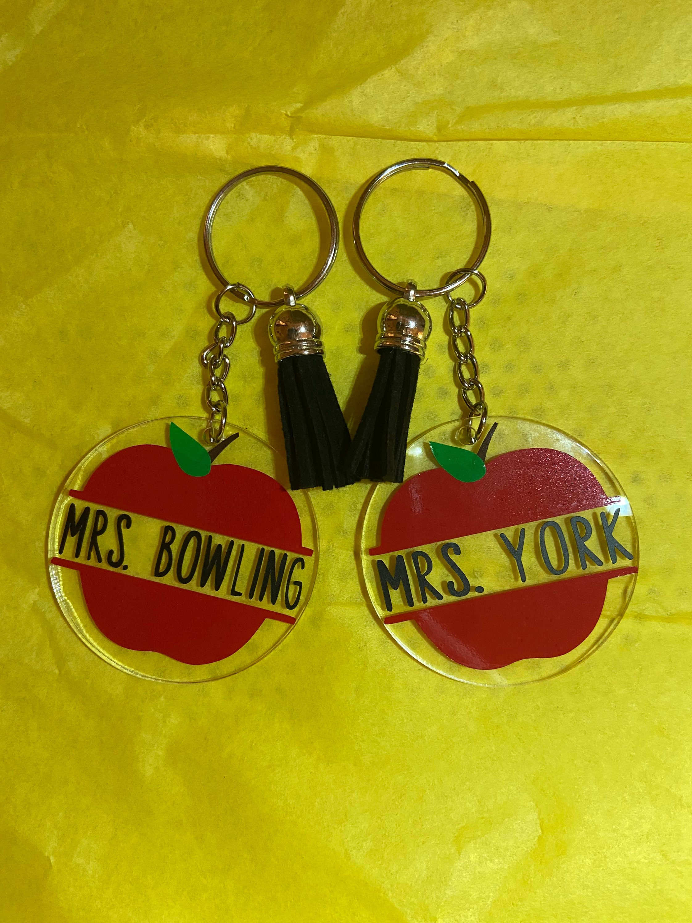 Teacher Apple Acrylic Keychains | Etsy