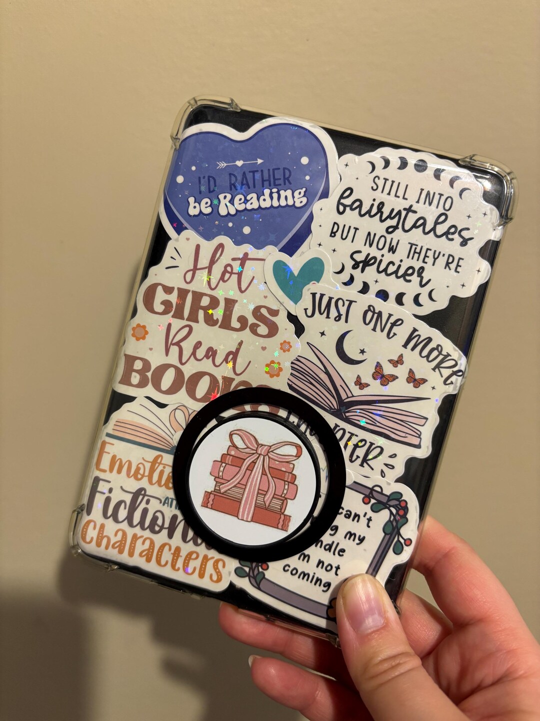 Pink Book Stack Kindle Pop Socket, Kindle Accessory, Kindle Stand ...