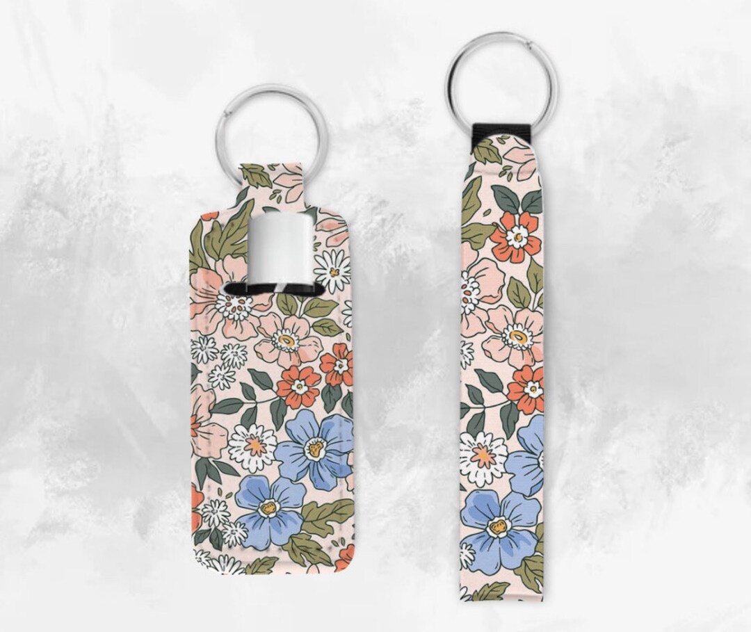 Floral Chapstick Holder Lip Balm Holder Chapstick Keychain Vintage ...