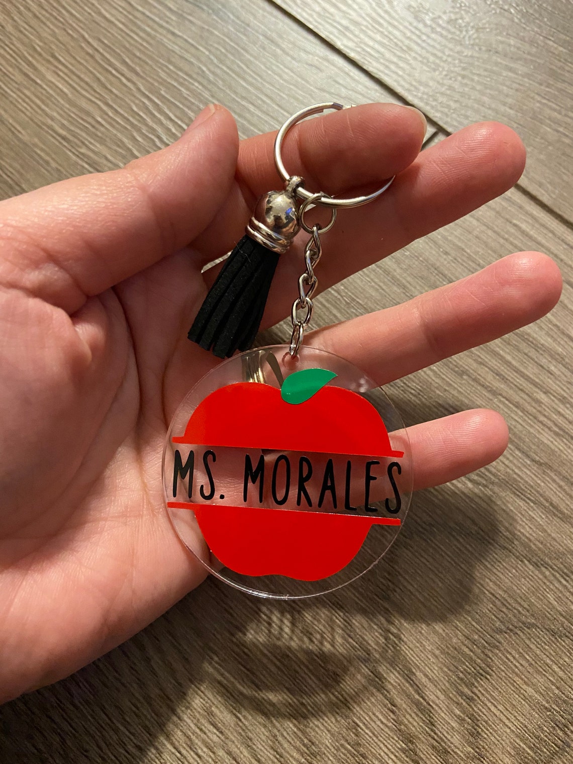 Teacher Apple Acrylic Keychains | Etsy