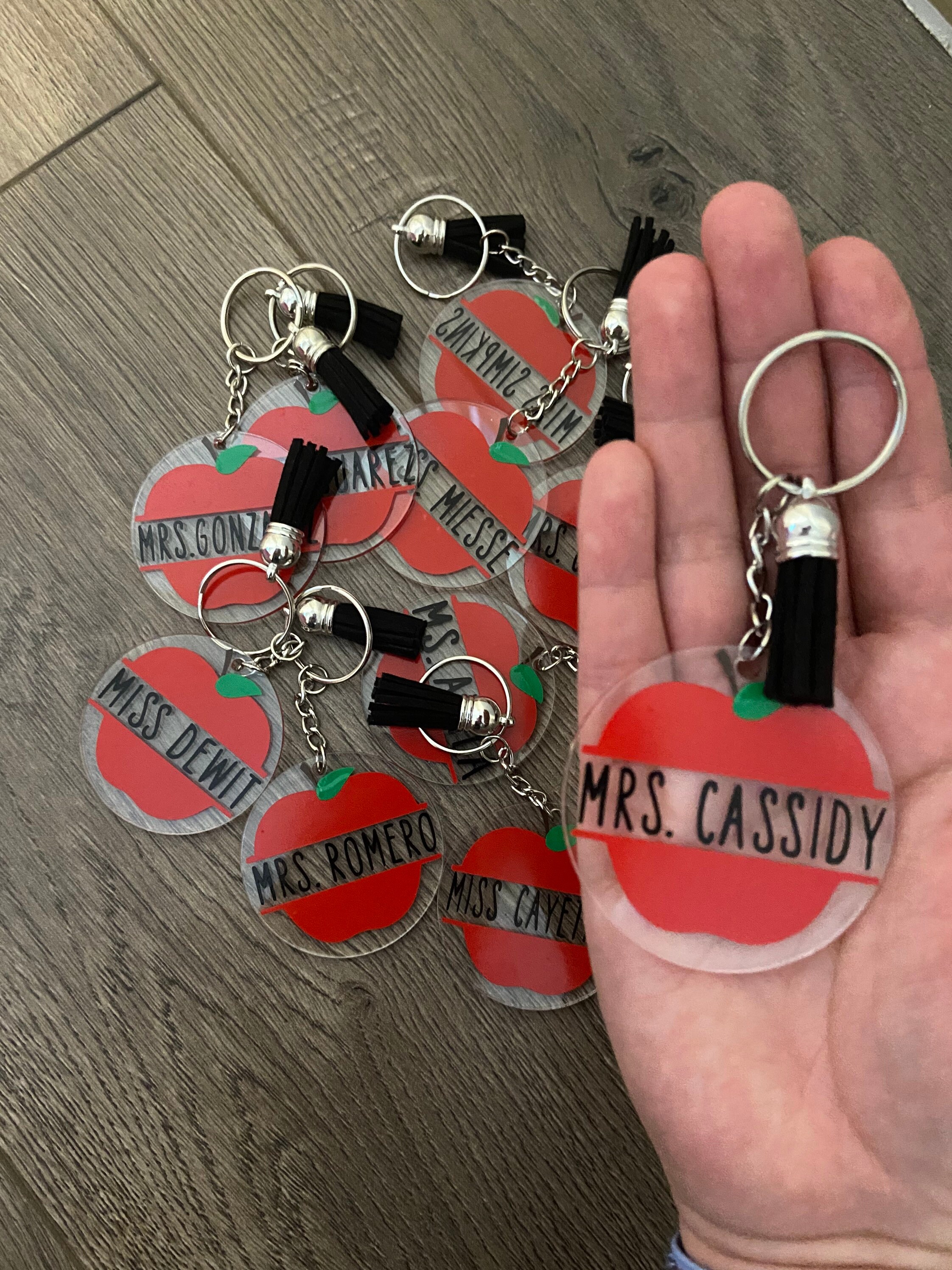 Teacher Apple Acrylic Keychains | Etsy
