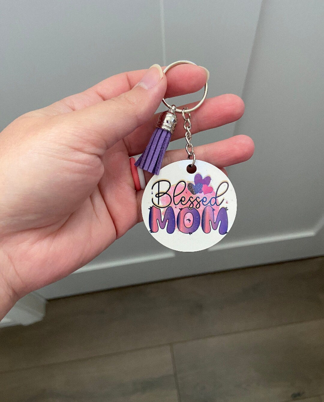 Blessed Mom Keychain | Sublimation Keychain | Accessory | Momma | Car ...