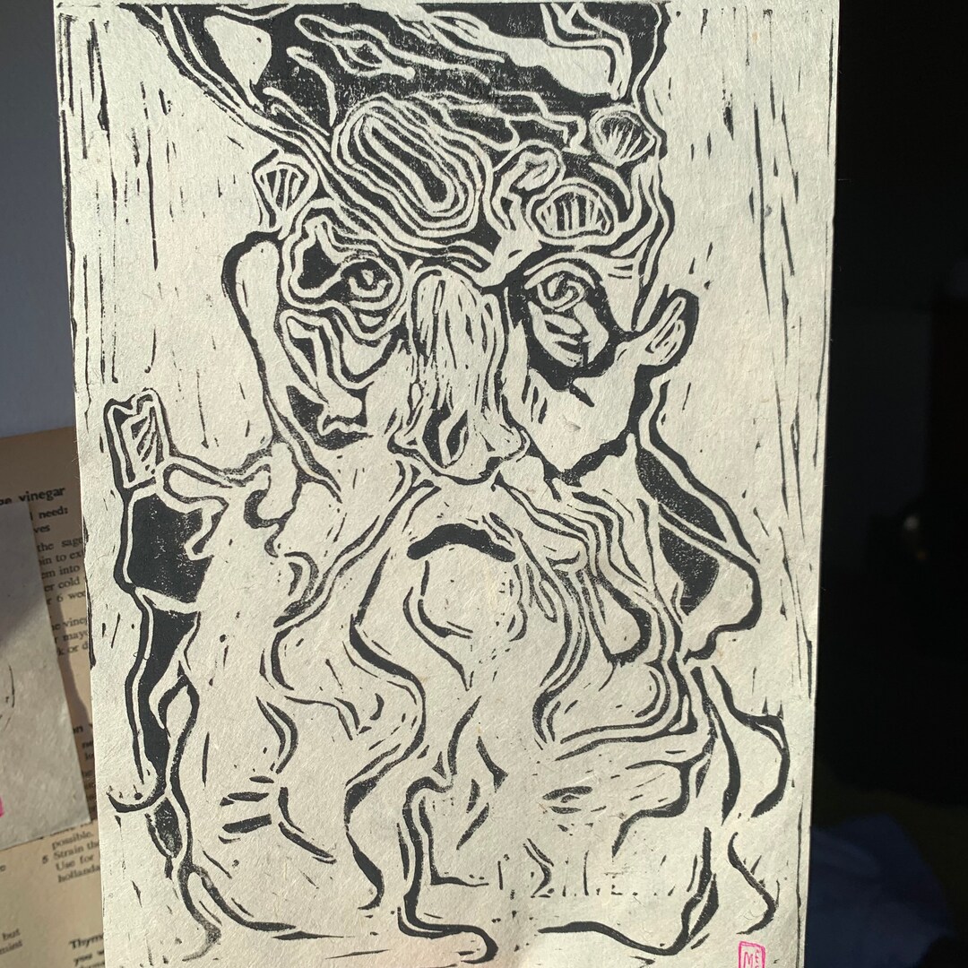 Treebeard | Lord of the Rings Linocut Print - Etsy