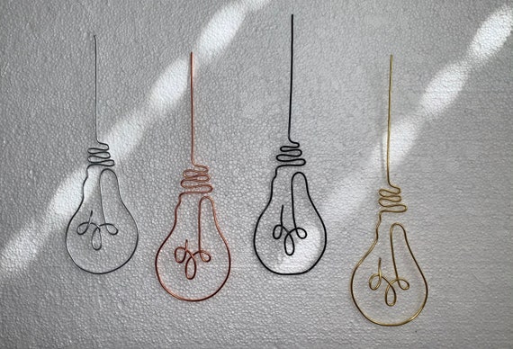 Lightbulb CUSTOM Wire Handwritten Wire Phrases Bespoke Wall | Etsy